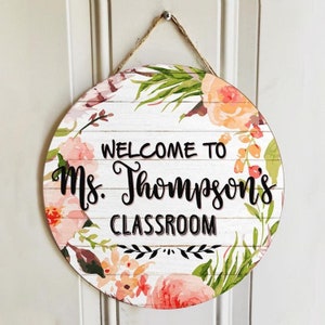 Personalized Teacher Door Sign, Teacher Name Sign, Teacher Door Hanger ...