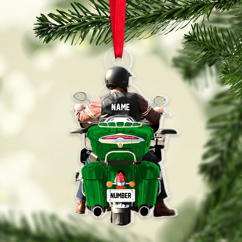 Personalized Biker Harley Motorcycle Ornament, Motorcycle Lover ...