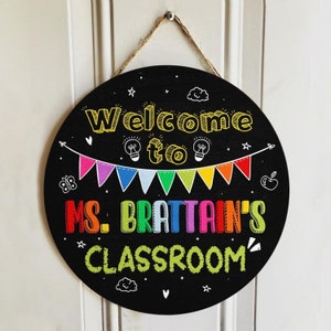 Personalized Teacher Door Sign, Teacher Name Sign, Teacher Door Hanger ...