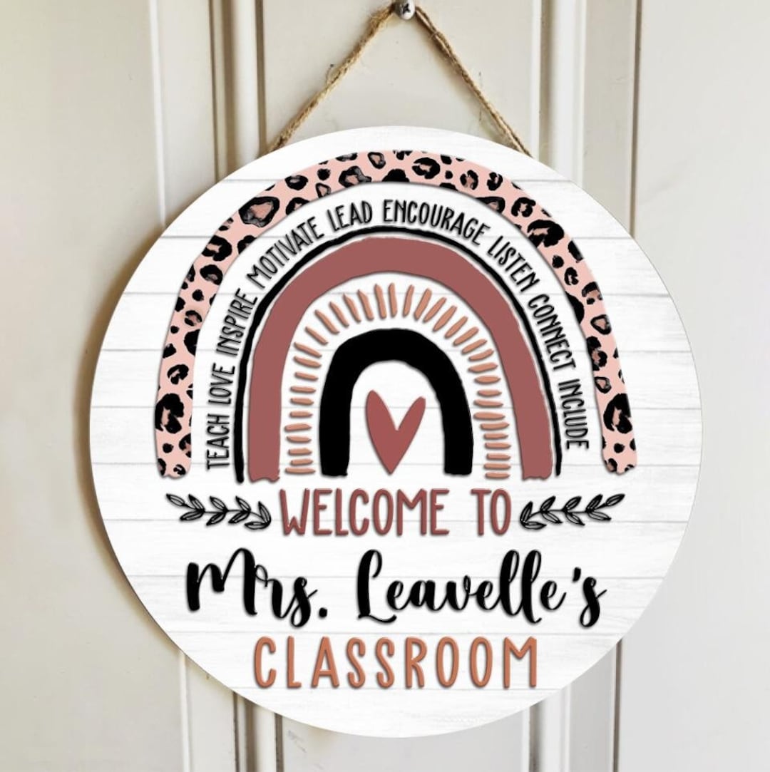 Personalized Teacher Door Sign, Teacher Name Sign, Teacher Door Hanger ...
