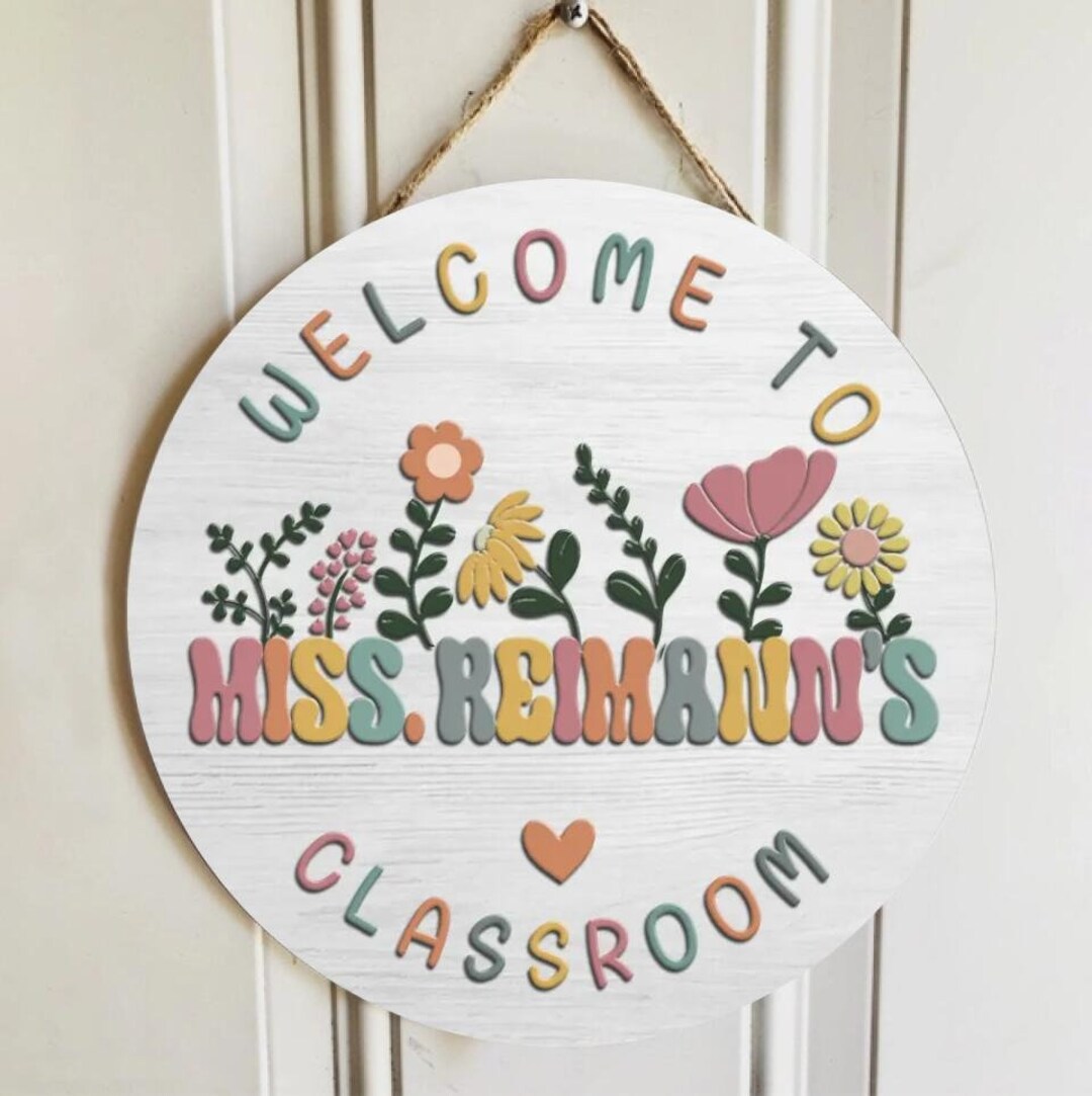 Personalized Teacher Door Sign, Teacher Name Sign, Teacher Door Hanger ...