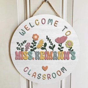 Personalized Teacher Door Sign, Teacher Name Sign, Teacher Door Hanger ...