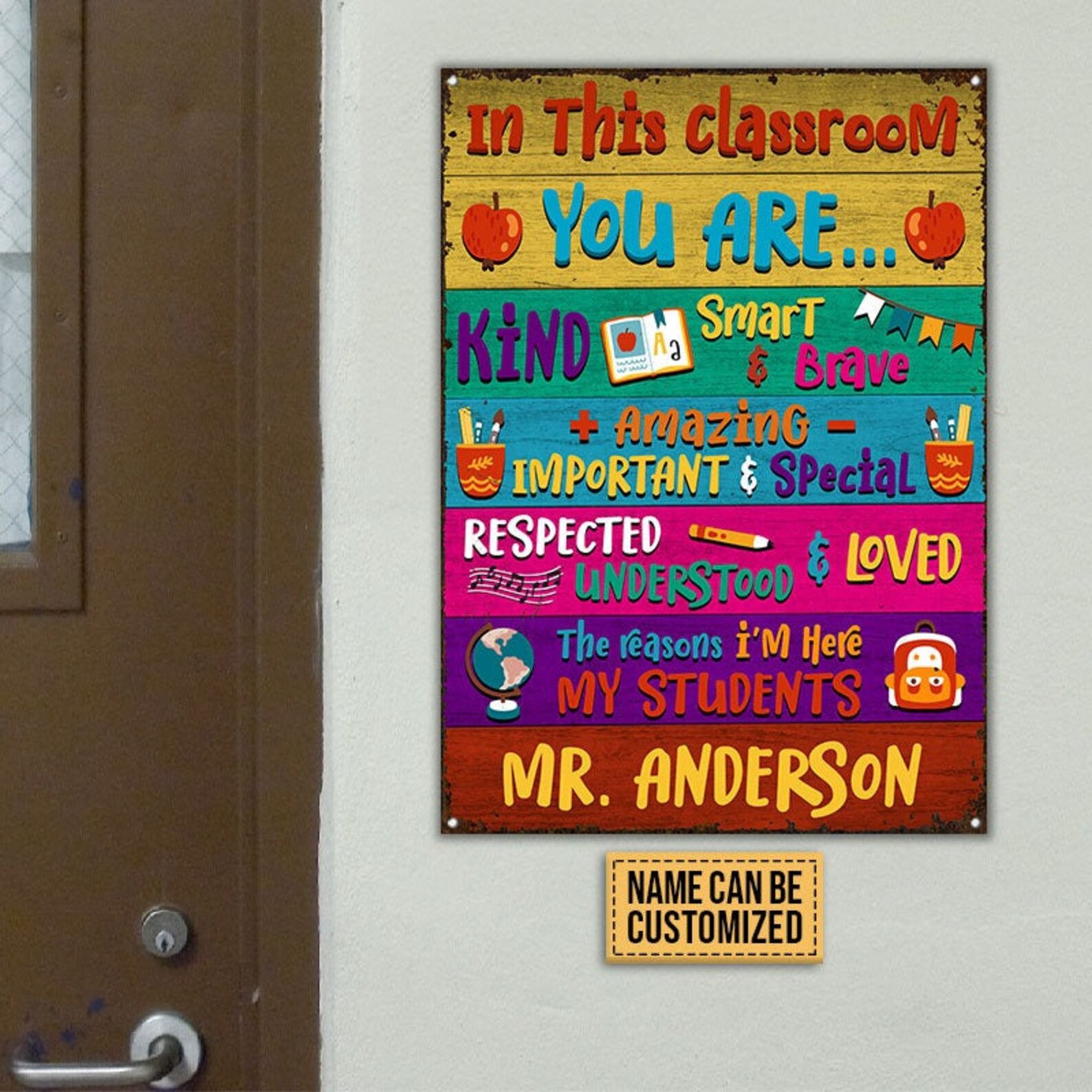 Personalized Classroom Metal Sign Classroom Door Decor - Etsy
