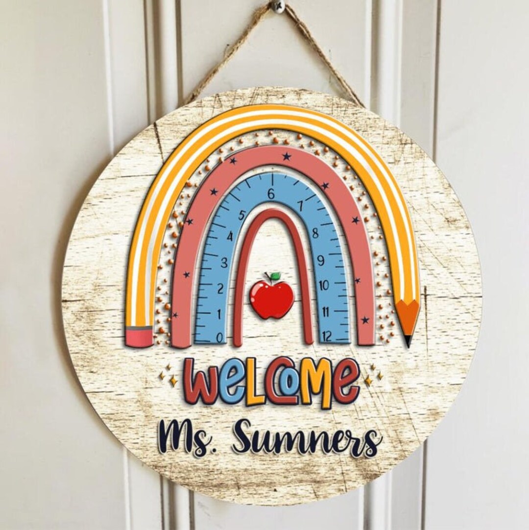 Personalized Teacher Door Sign, Teacher Name Sign, Teacher Door Hanger ...