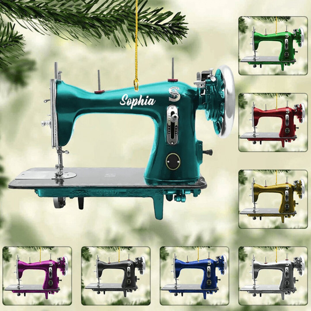 Personalized Sewing Machine Christmas Ornament, Custom Name Acrylic ...