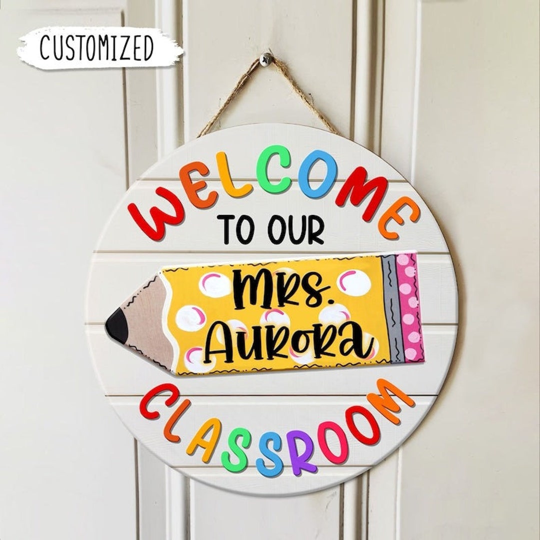 Personalized Teacher Door Sign, Teacher Name Sign, Teacher Door Hanger ...