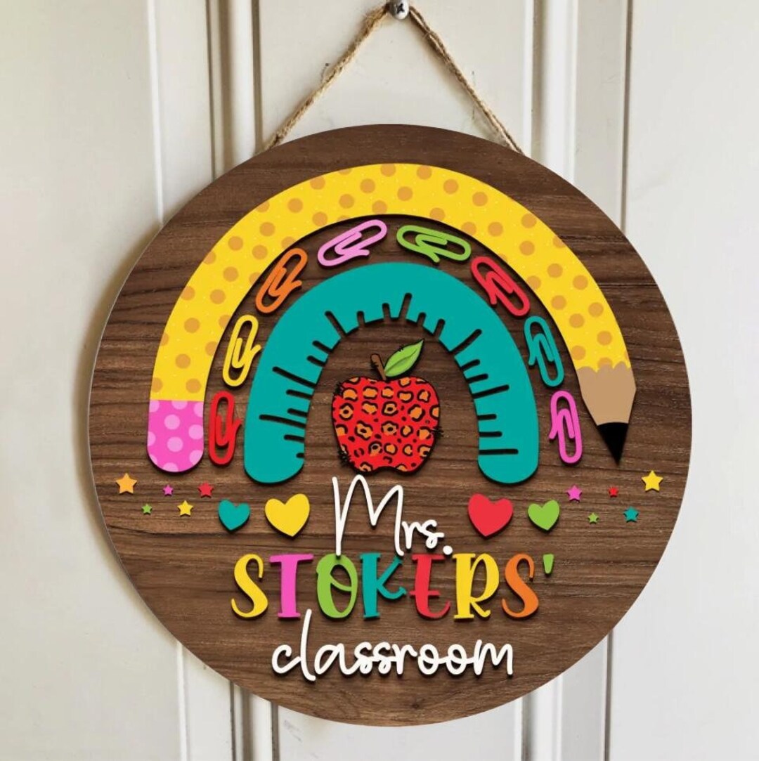 Personalized Teacher Door Sign, Teacher Name Sign, Teacher Door Hanger ...