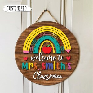 Personalized Teacher Door Sign, Teacher Name Sign, Teacher Door Hanger ...