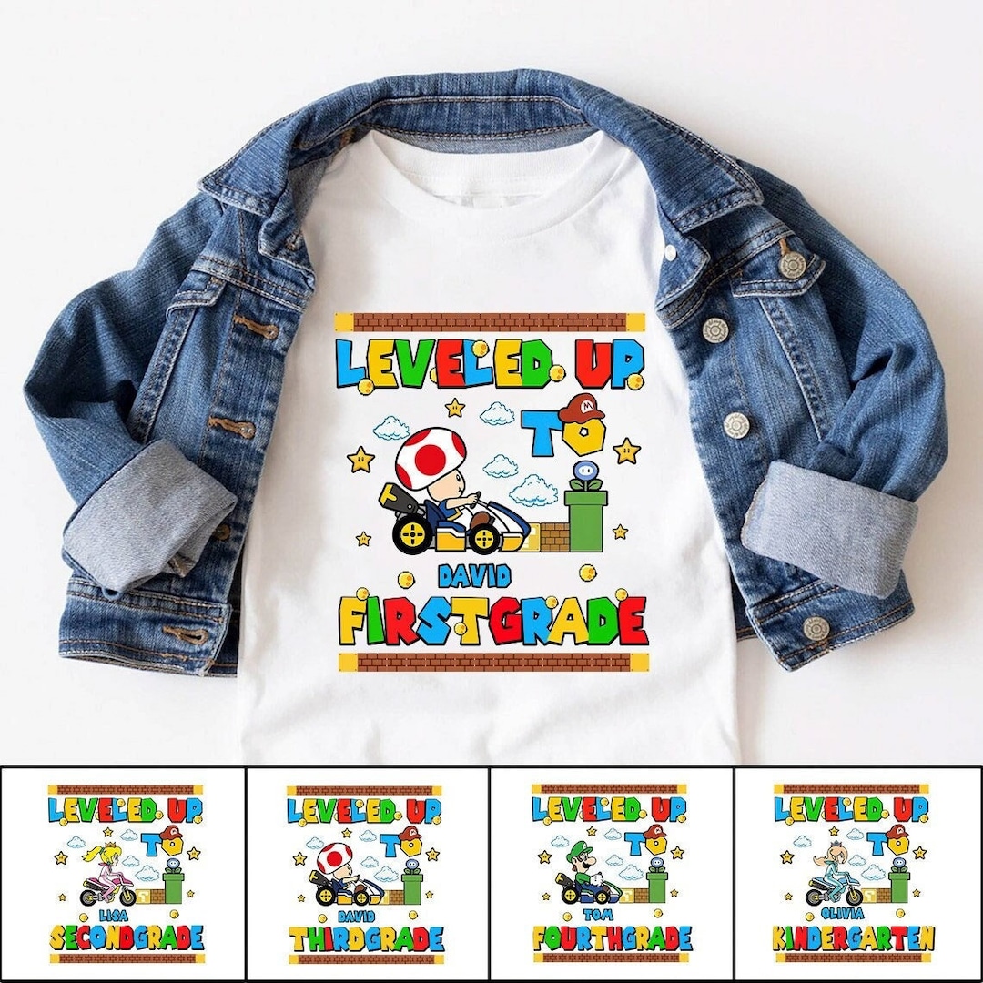 Personalized Super Kiddio Leveled up Shirt, Custom Grade Toddler Shirt ...