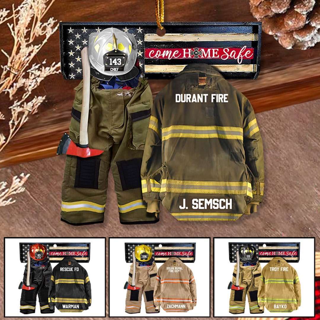 Personalized Firefighter Christmas Ornament, Custom Gift for ...