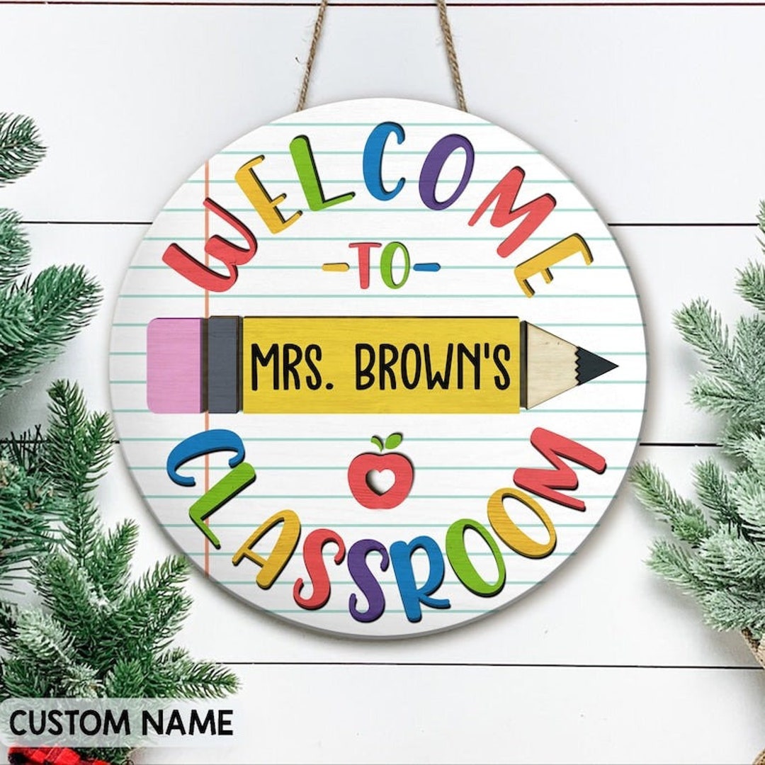 Personalized Teacher Door Sign, Teacher Name Sign, Teacher Door Hanger ...