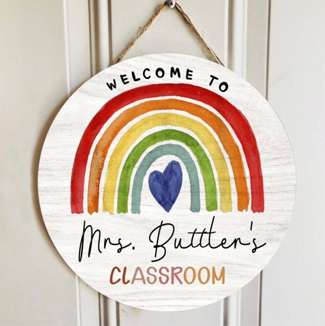 Personalized Teacher Door Sign, Teacher Name Sign, Teacher Door Hanger ...
