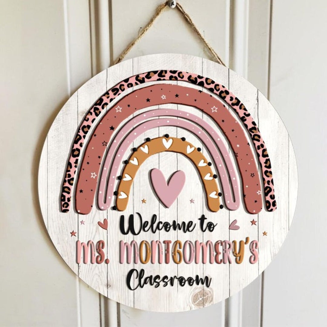 Personalized Teacher Door Sign, Teacher Name Sign, Teacher Door Hanger ...
