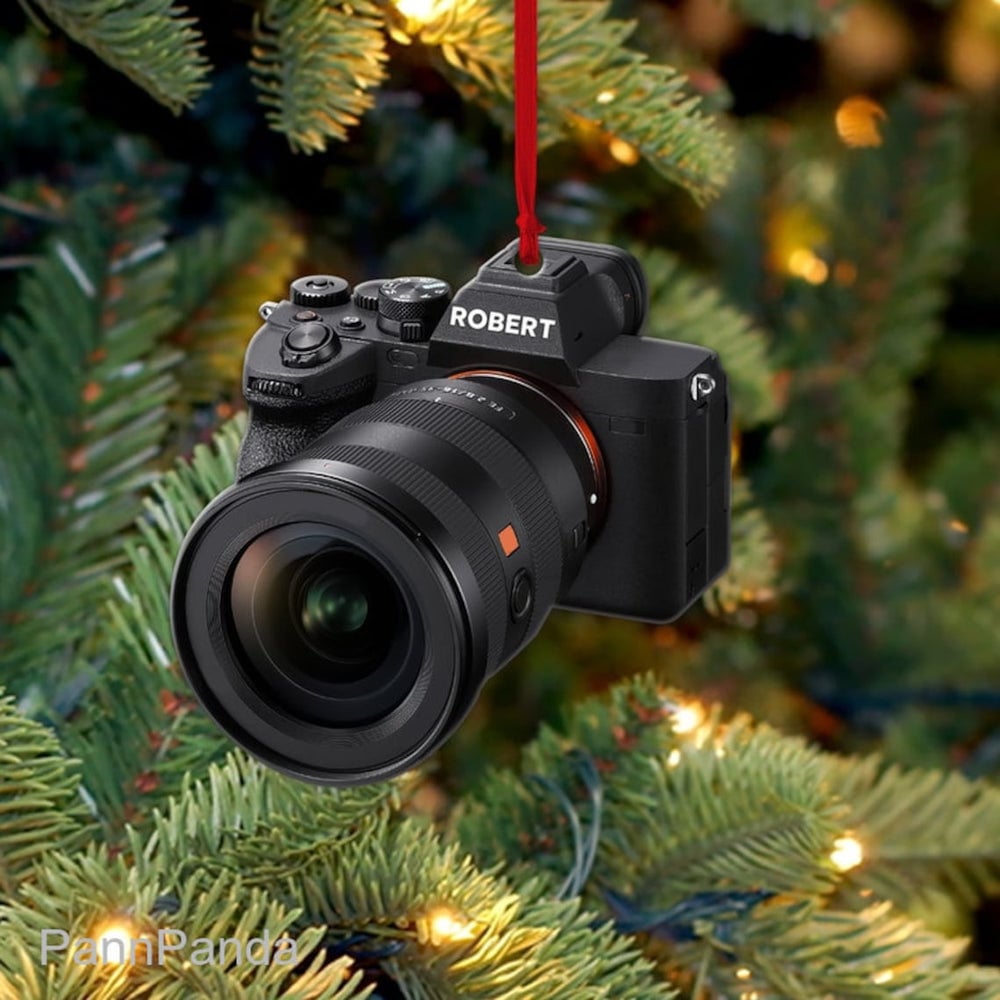 Personalized Camera Christmas Ornament, Camera Photographer Flat ...