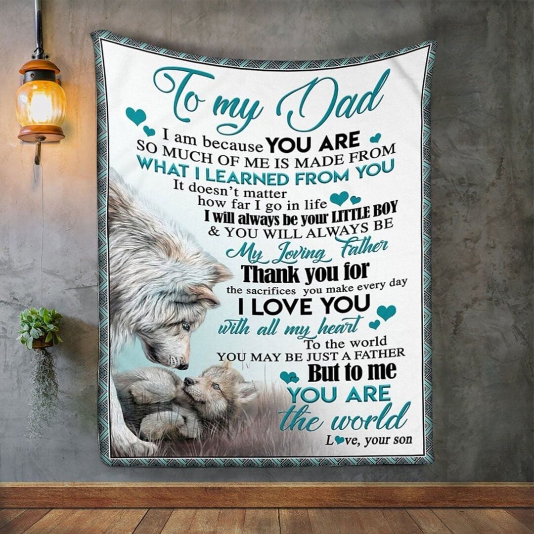 Personalized Wolf Dad Blanket Gift From Son, I Love You Always ...