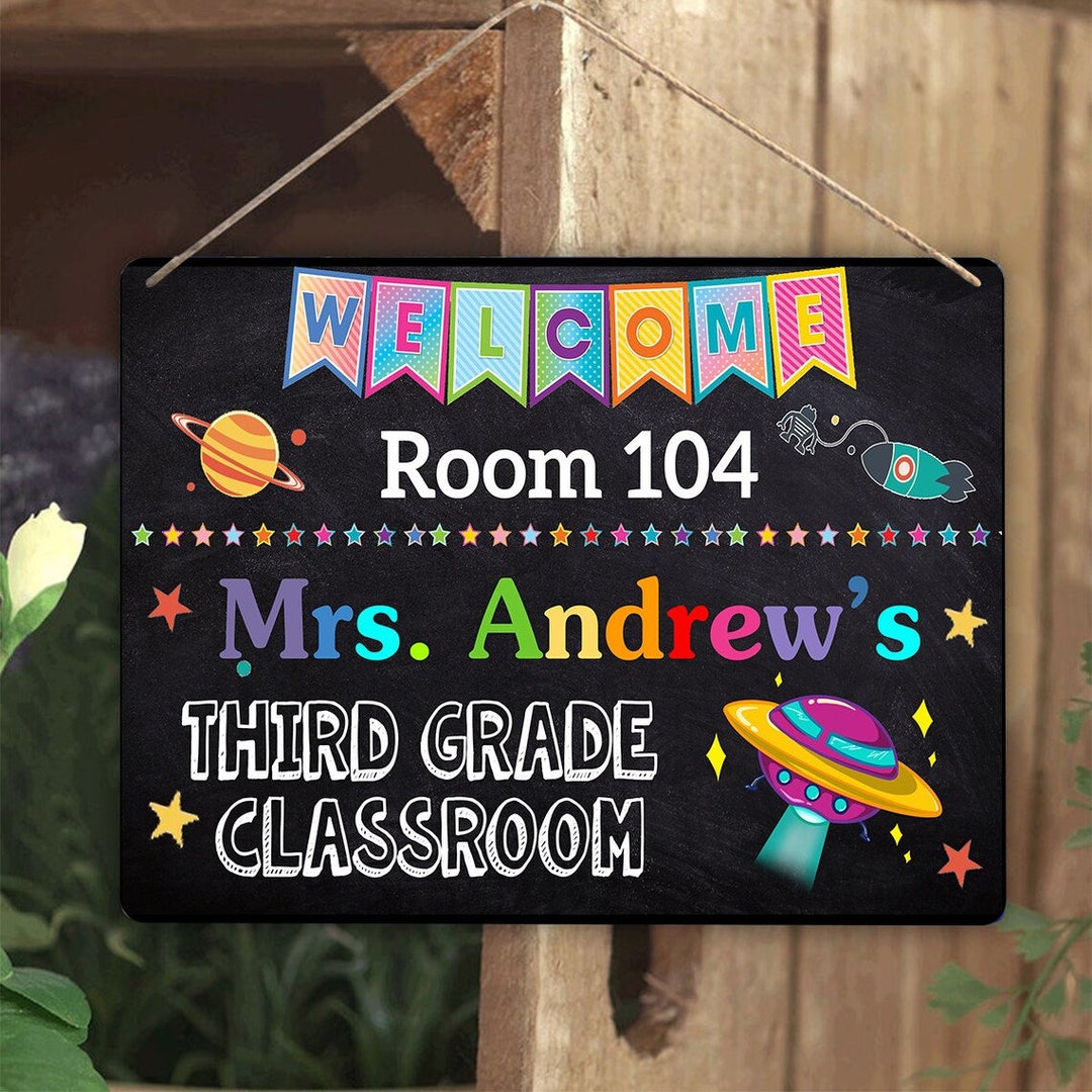 Personalized Classroom Metal Sign, Classroom Door Decor, Welcome ...