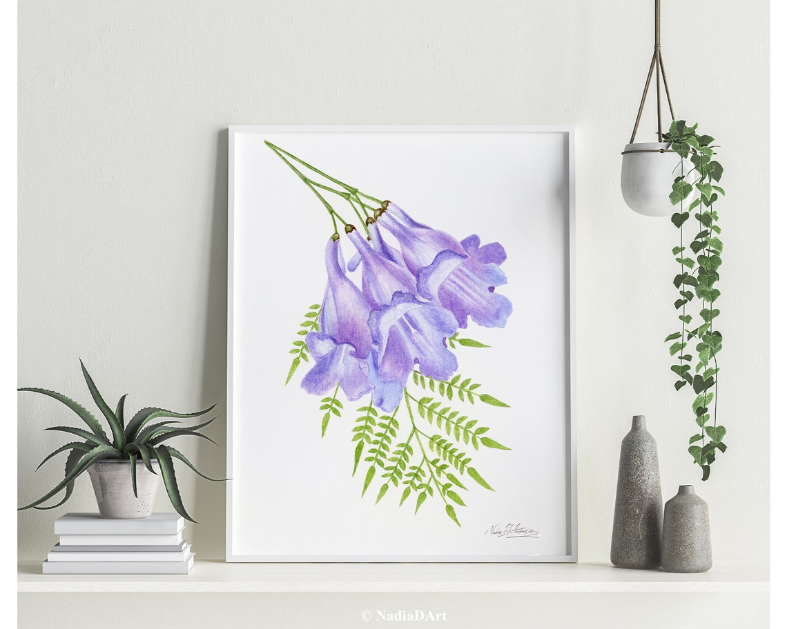 JACARANDA ART Print Jacaranda Watercolor Painting Jacaranda | Etsy