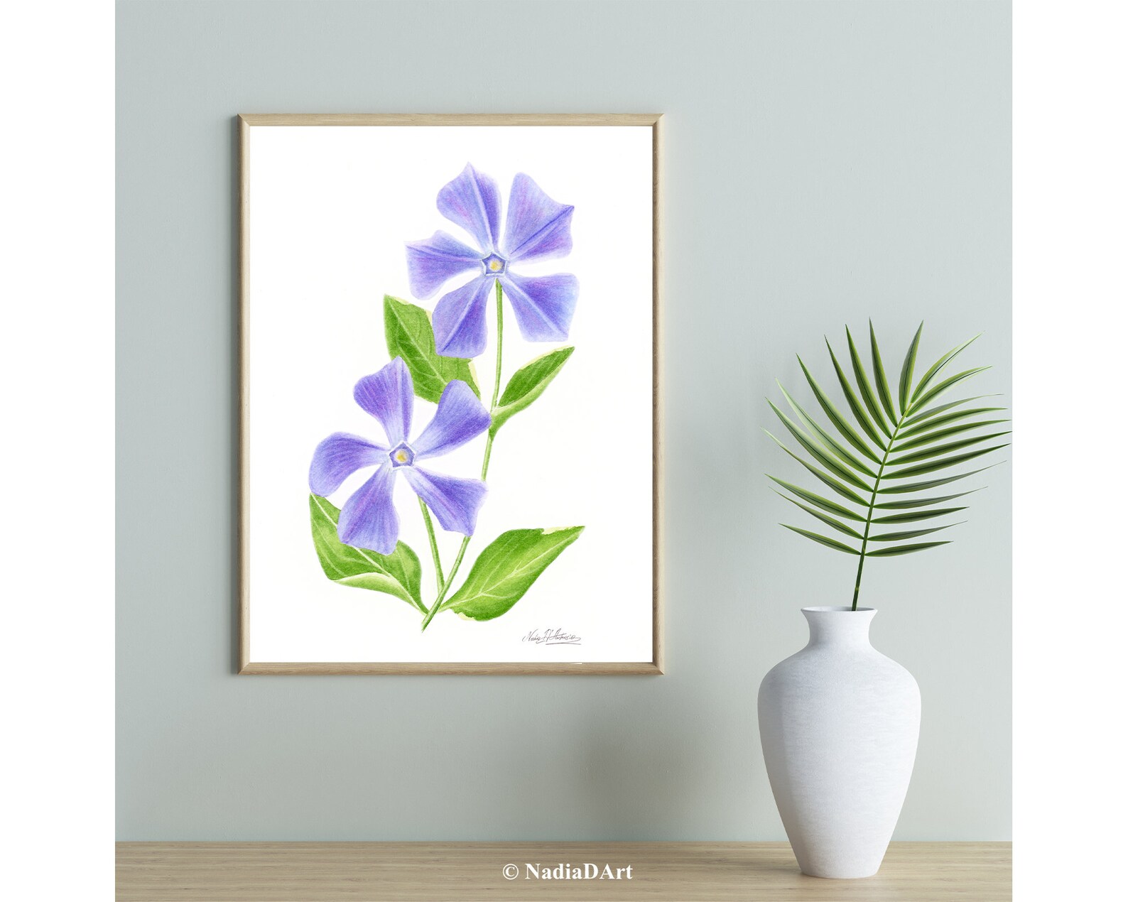 PERIWINKLE PRINT, Periwinkle Watercolor Painting, Periwinkle Flower ...