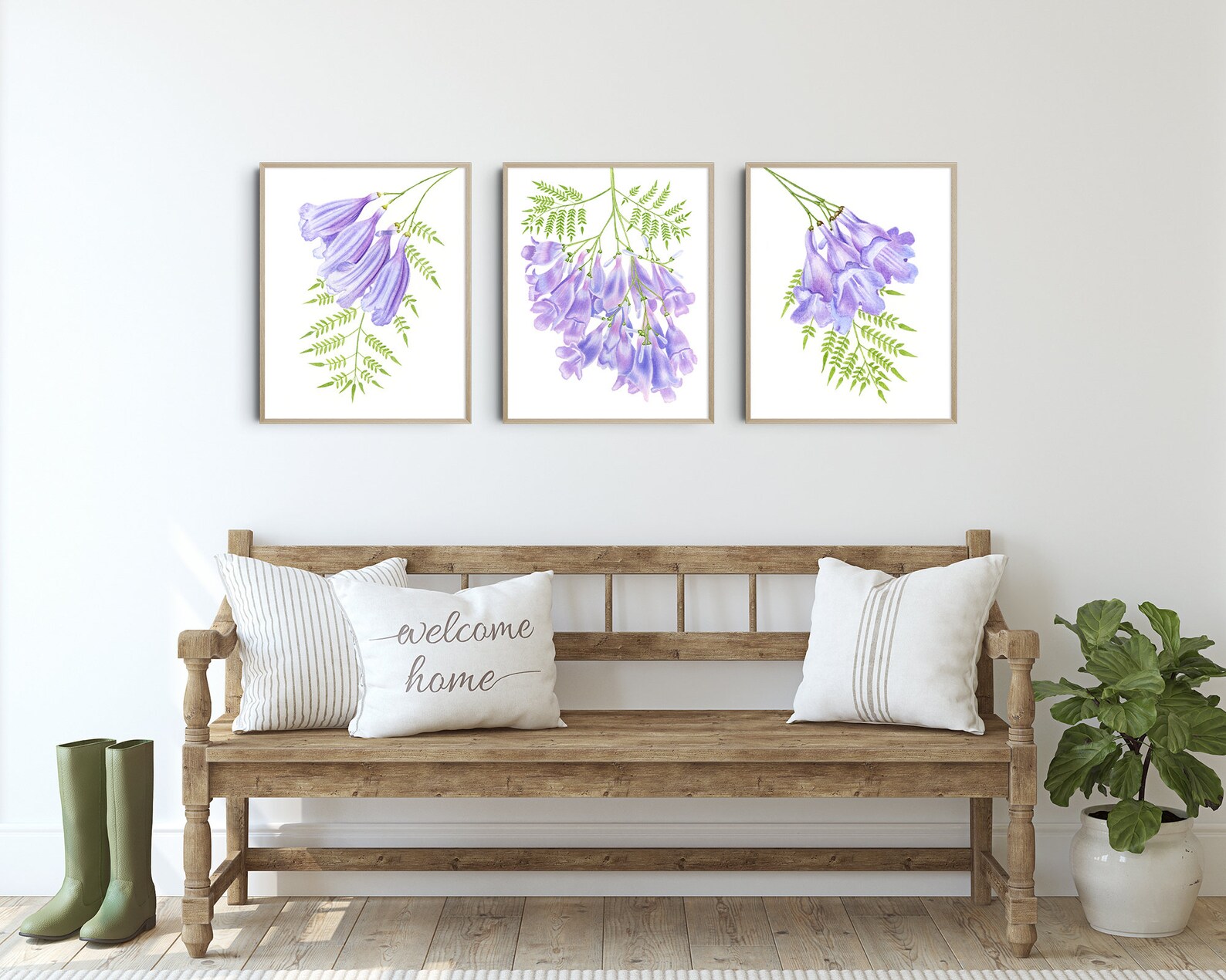 JACARANDA ART PRINT Set of 3, Jacaranda Botanical Print, Jacaranda ...