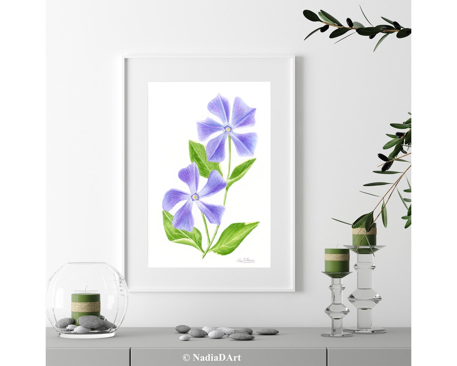 PERIWINKLE PRINT Periwinkle Watercolor Painting Periwinkle | Etsy