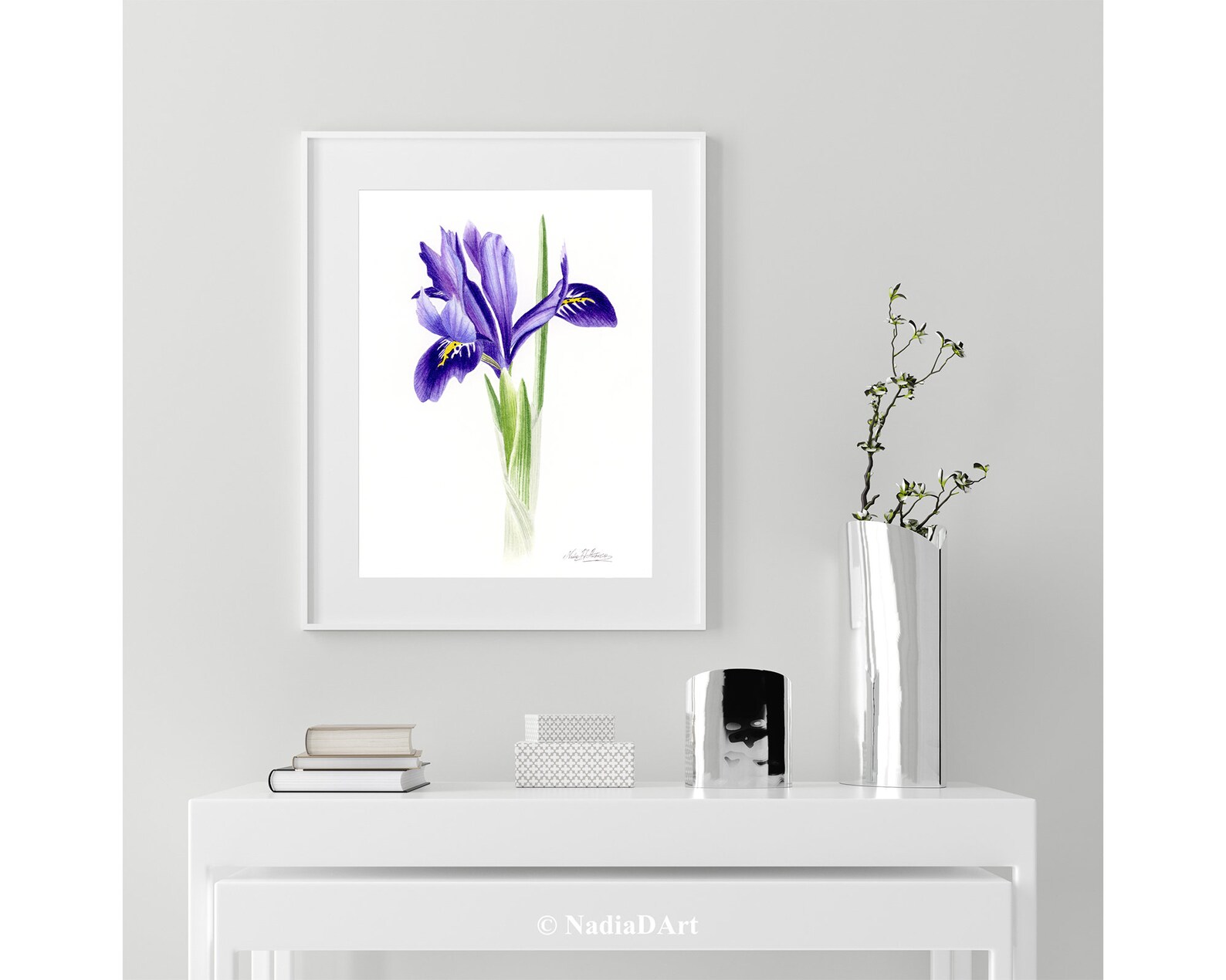 PURPLE IRIS ART Print Iris Botanical Print Iris Watercolor | Etsy