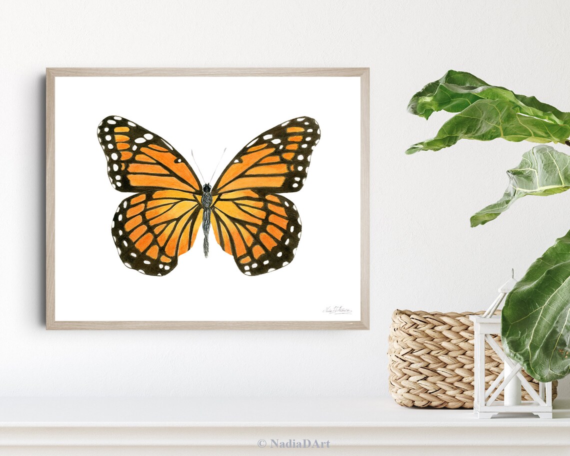 Monarch Butterfly Print Monarch Butterfly Painting Monarch - Etsy