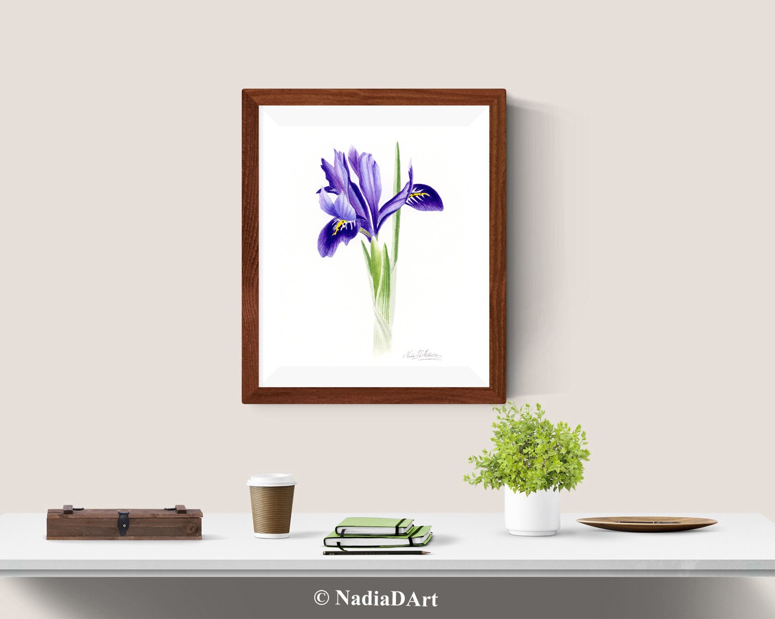 PURPLE IRIS ART print iris botanical print iris watercolor | Etsy