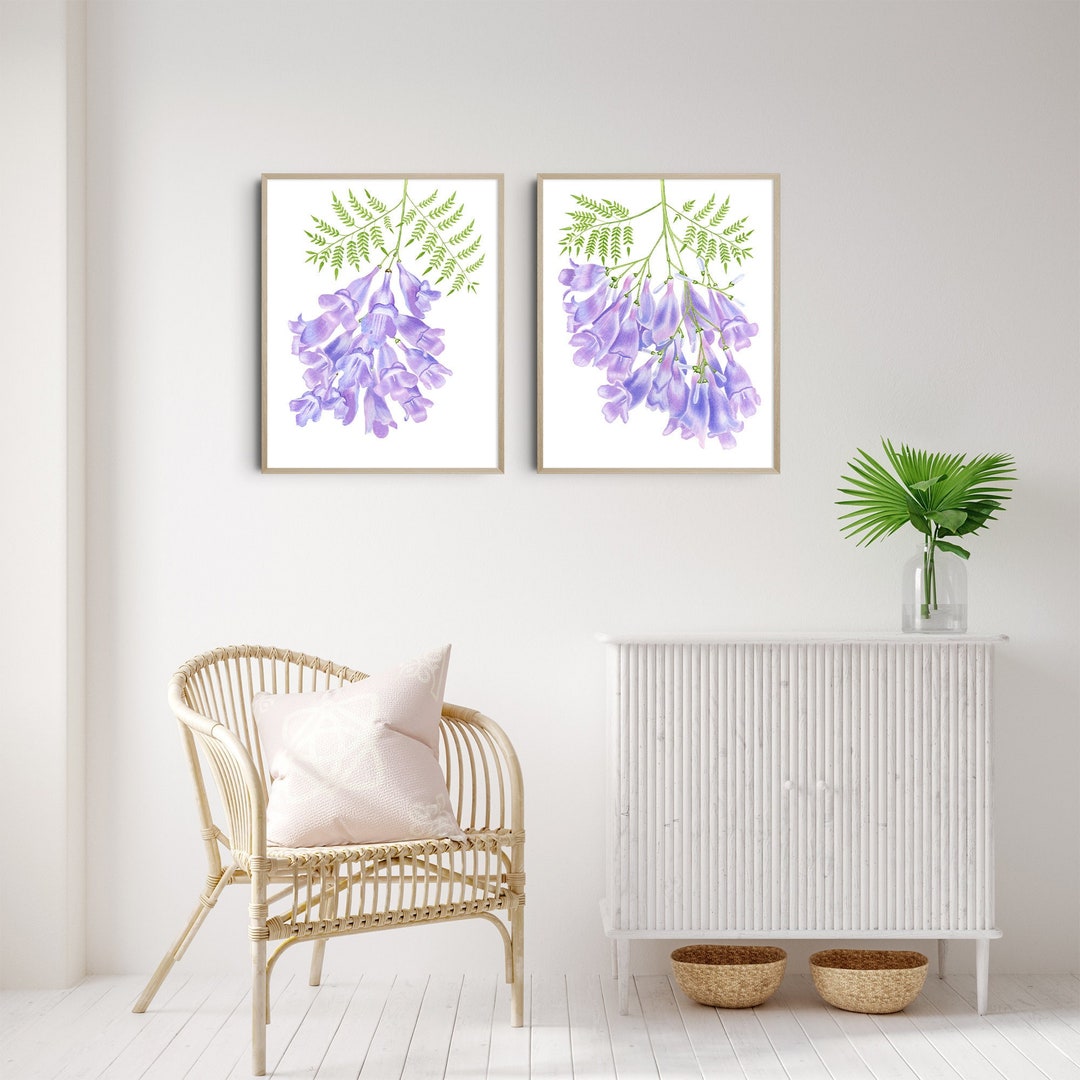 Watercolor Jacaranda Painting Jacaranda Tree Art Print Set of 2 ...