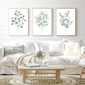 Eucalyptus Art Print Set of 3 Sage Green Wall Art Botanical Print Set ...