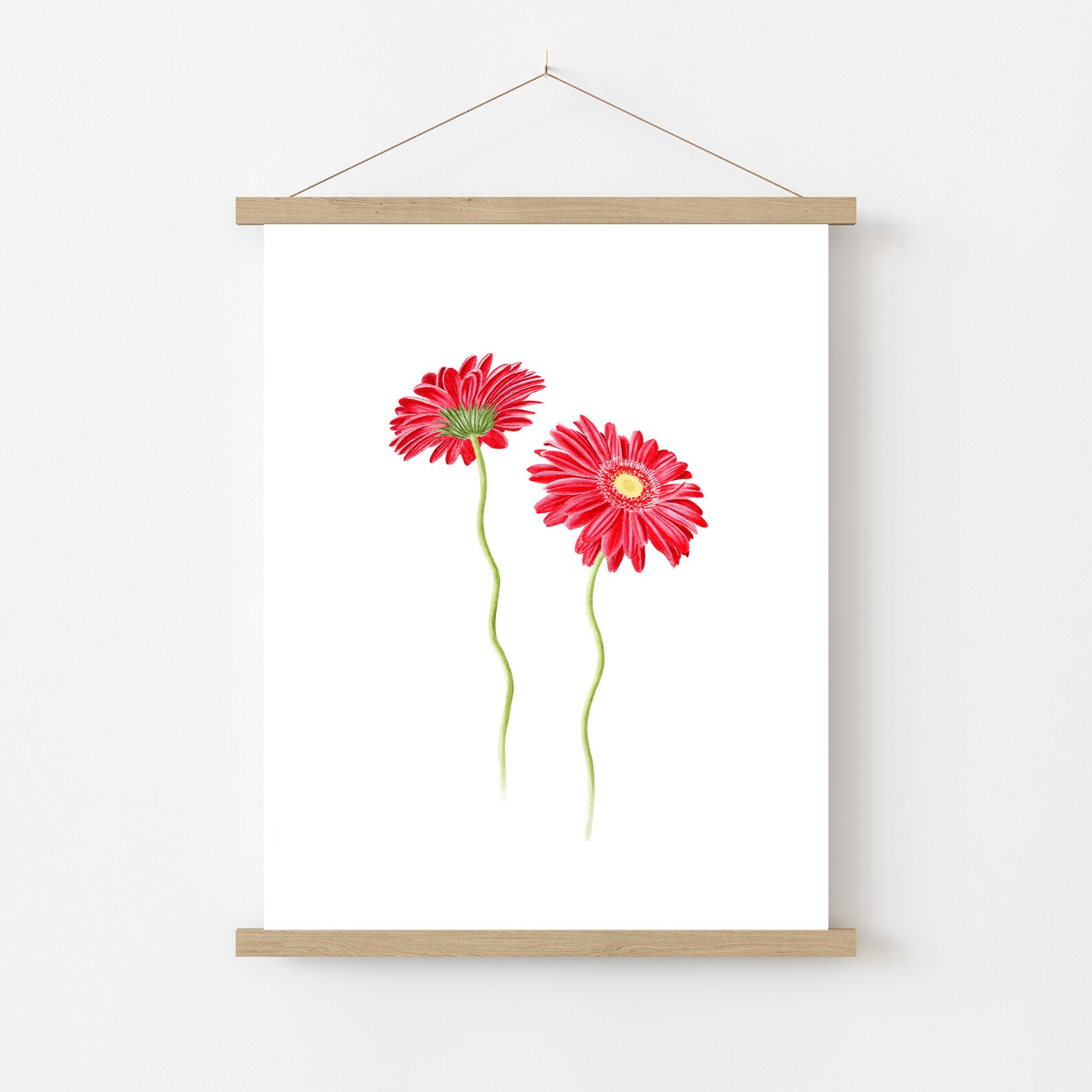 Watercolor Daisy Wall Art, Gerbera Daisy Painting, Daisy Art Print ...