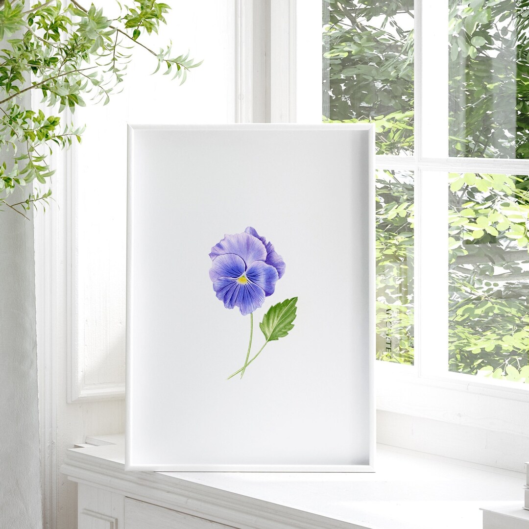 VIOLET FLOWER ART Print, Violet Watercolor Painting, Violet Botanical ...