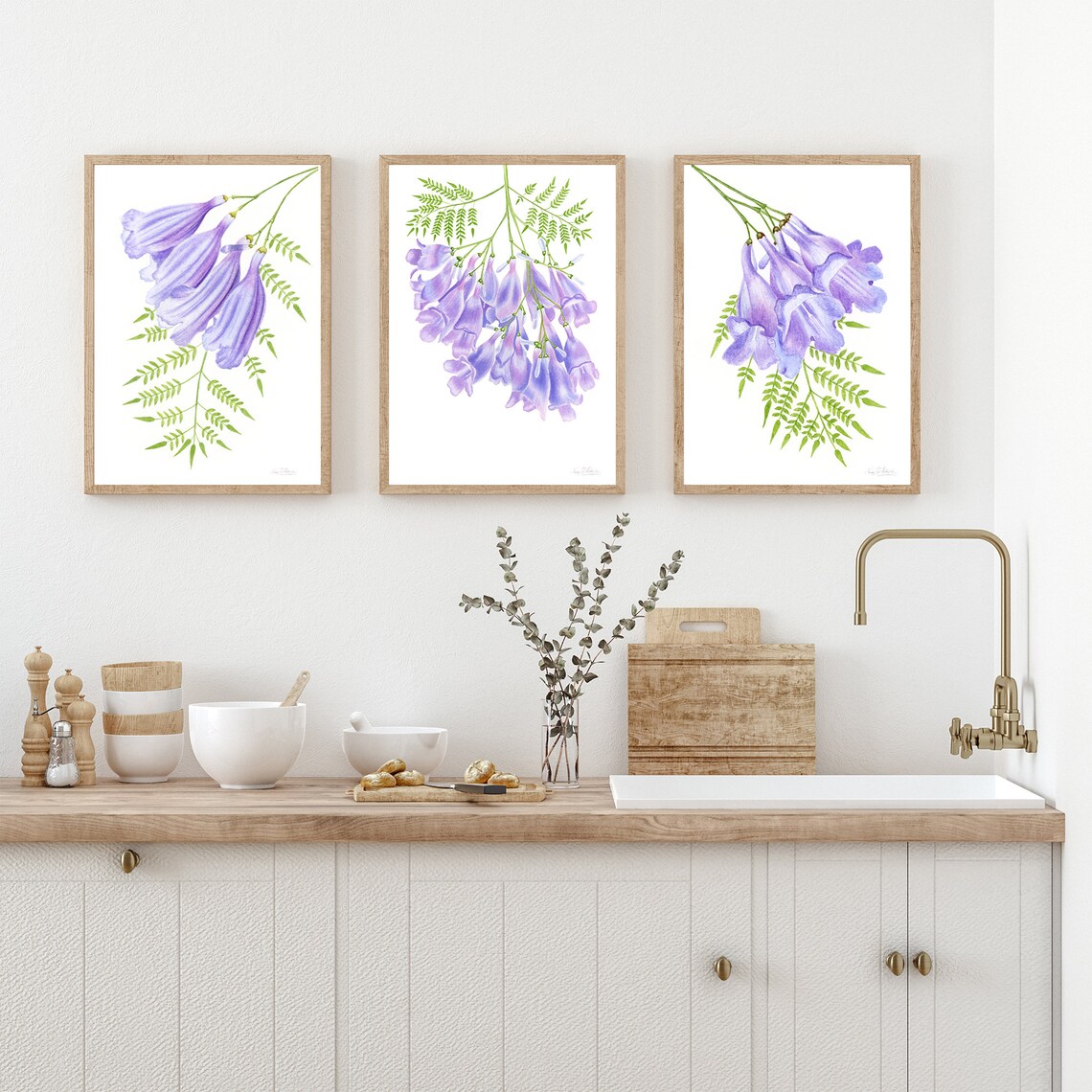 JACARANDA ART PRINT Set of 3 Jacaranda Botanical Print - Etsy