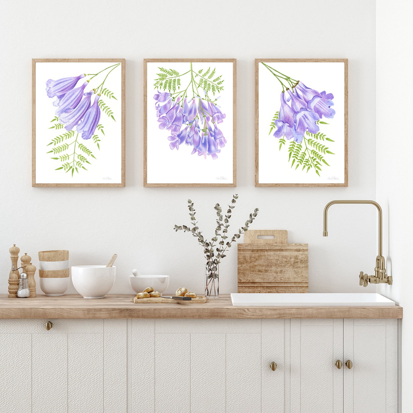 JACARANDA ART PRINT Set of 3 Jacaranda Botanical Print - Etsy
