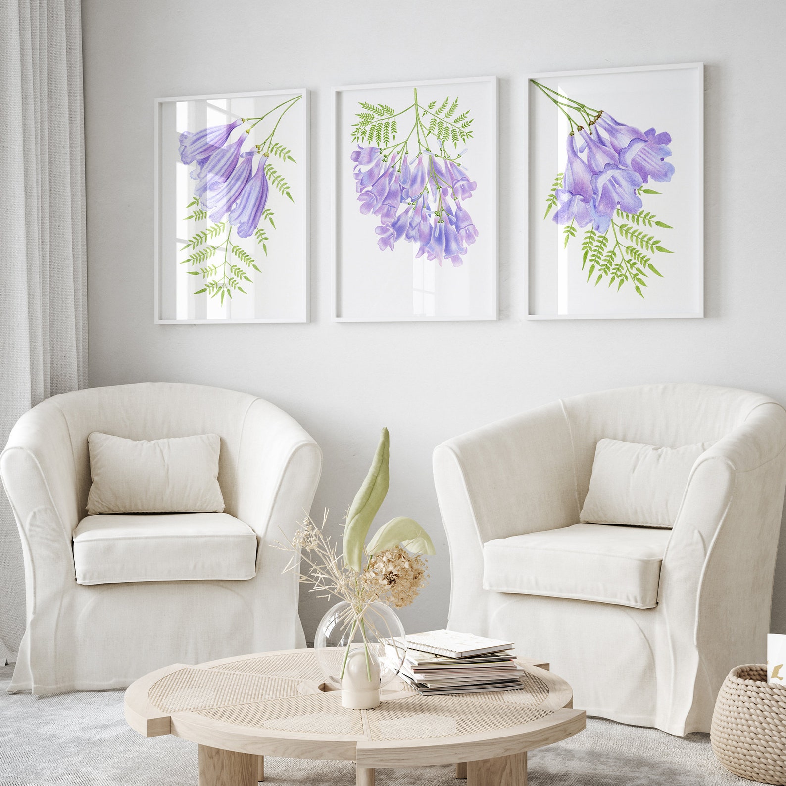 JACARANDA ART PRINT Set of 3, Jacaranda Botanical Print, Jacaranda ...