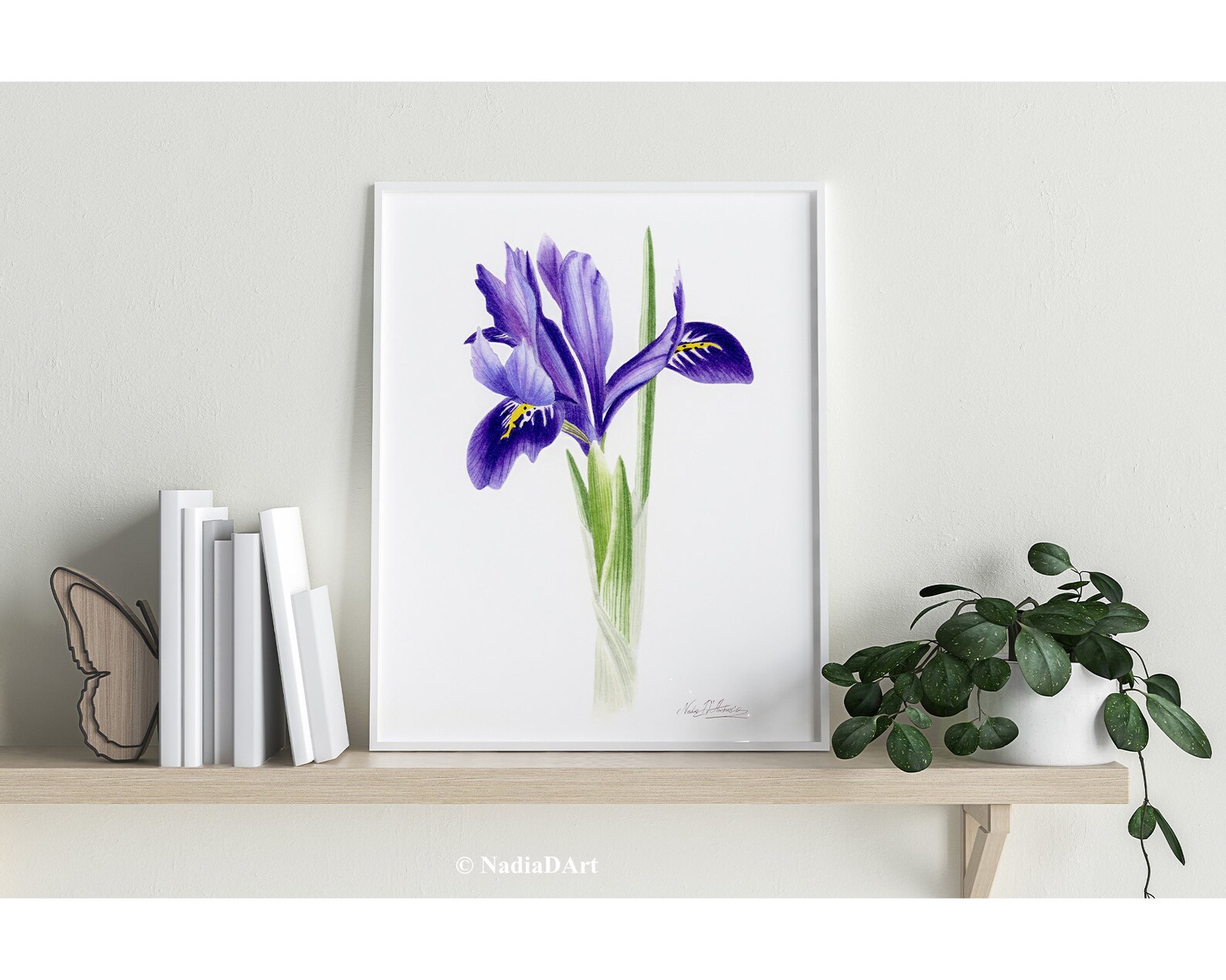 PURPLE IRIS ART Print Iris Botanical Print Iris Watercolor | Etsy