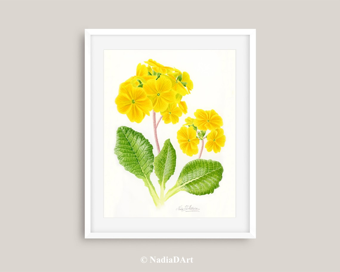 YELLOW FLOWER ART print set of 4 yellow flower watercolor | Etsy