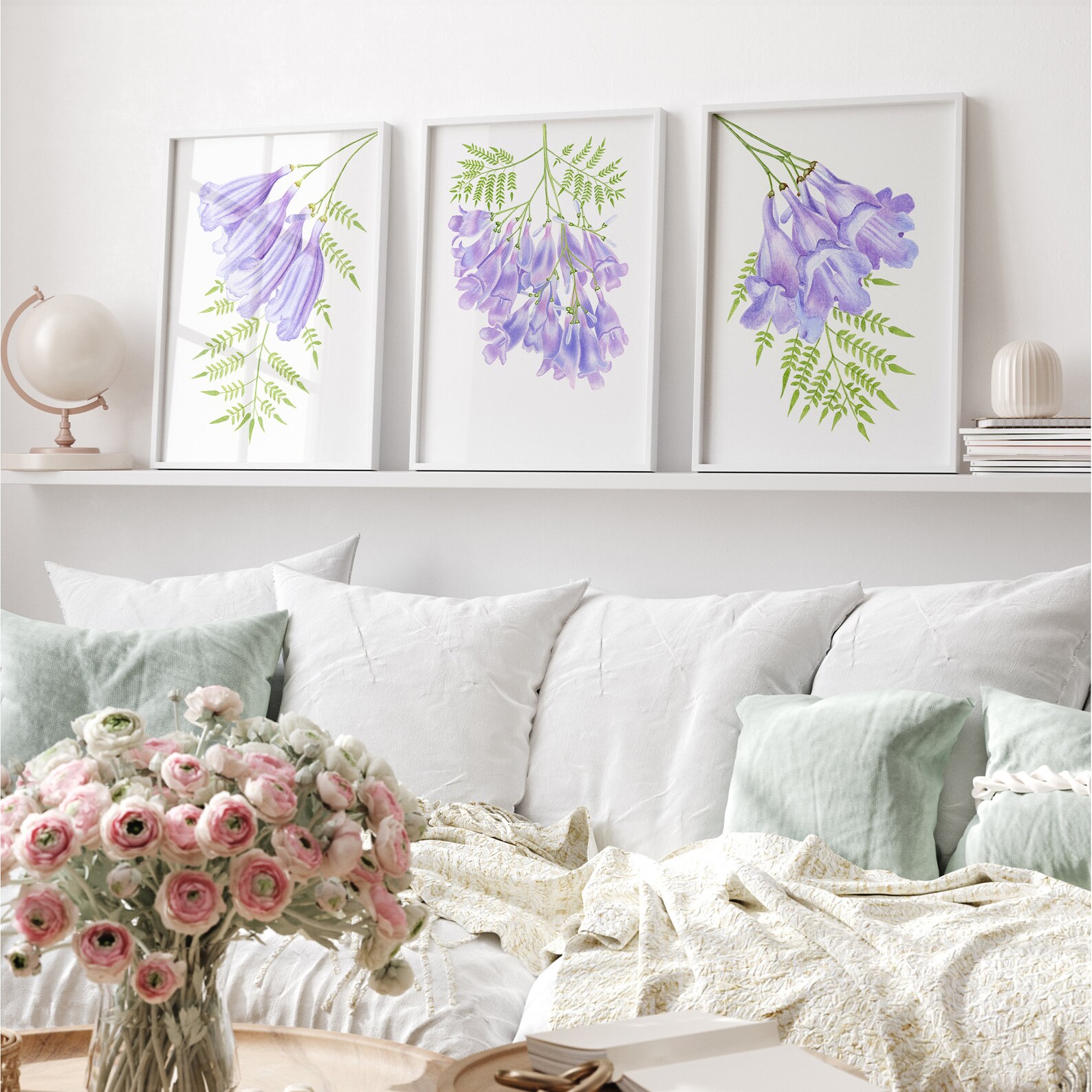 JACARANDA ART PRINT Set of 3 Jacaranda Botanical Print - Etsy