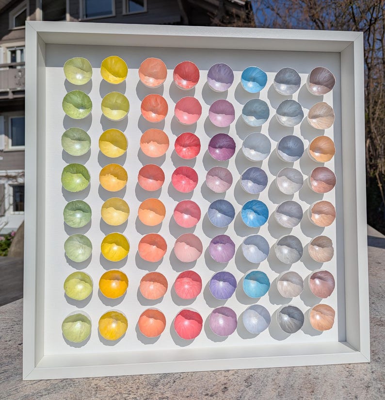 Rainbow Eggshell Art Composition: Handcrafted Shadow Box Collage - Etsy