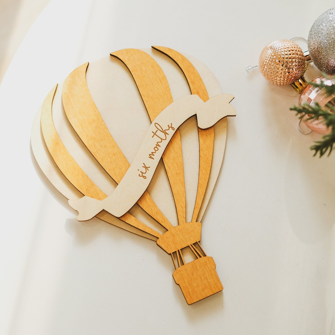 Wooden Hot Air Balloon Interchangeable Milestone Cards - Etsy