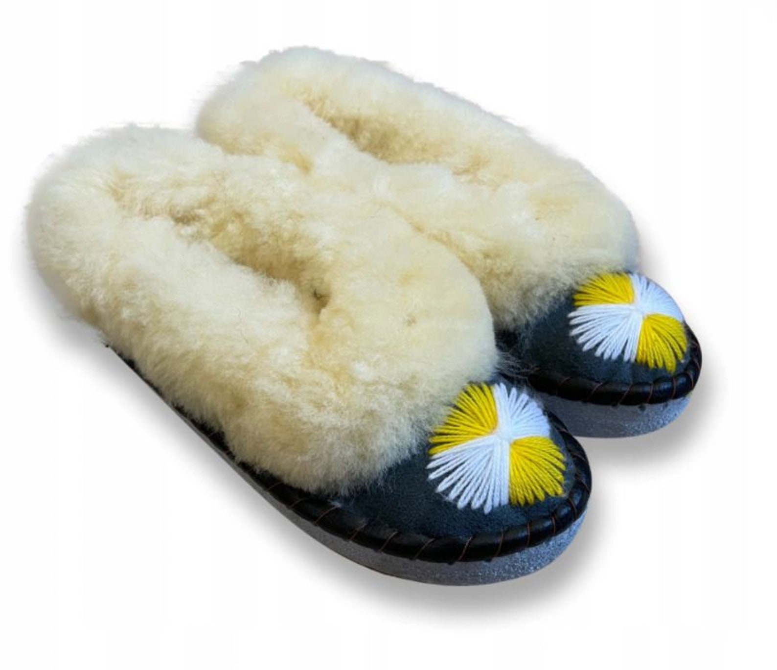 Leather Highlander Woolen Slippers | Etsy