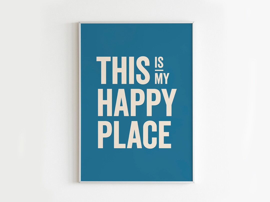 This is My Happy Place Poster Typography Modern Wall Art - Etsy