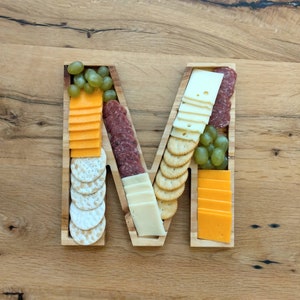 Custom Letter Charcuterie Board Snack Tray - Etsy