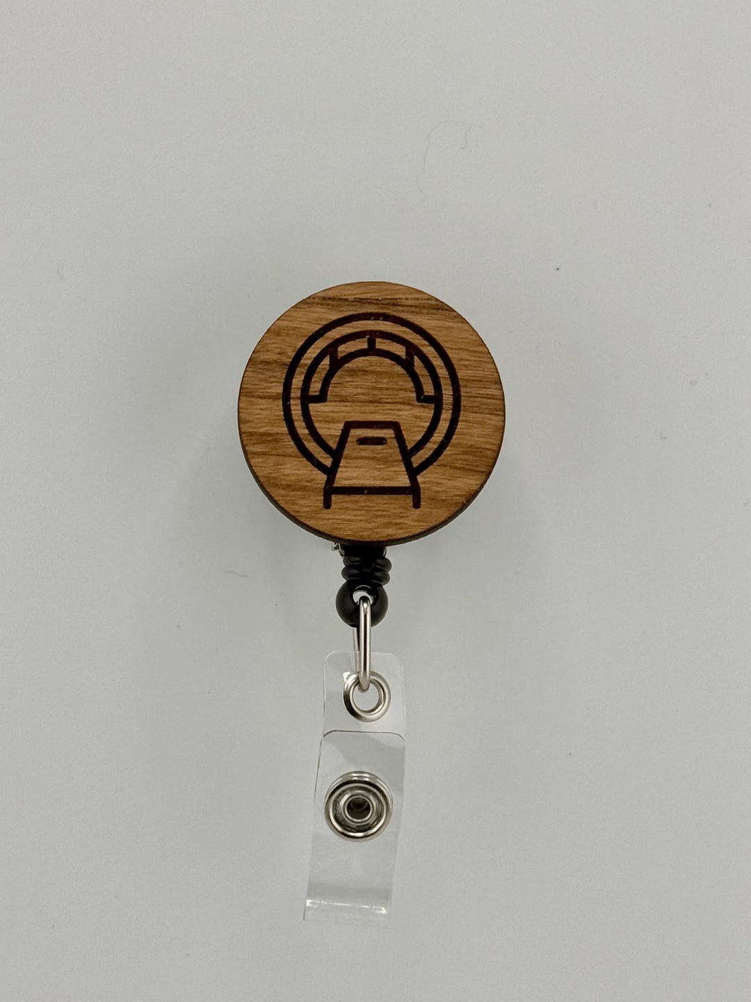 CT Scan Walnut Laser Engraved Badge Reel, ID Holder, Refrigerator ...