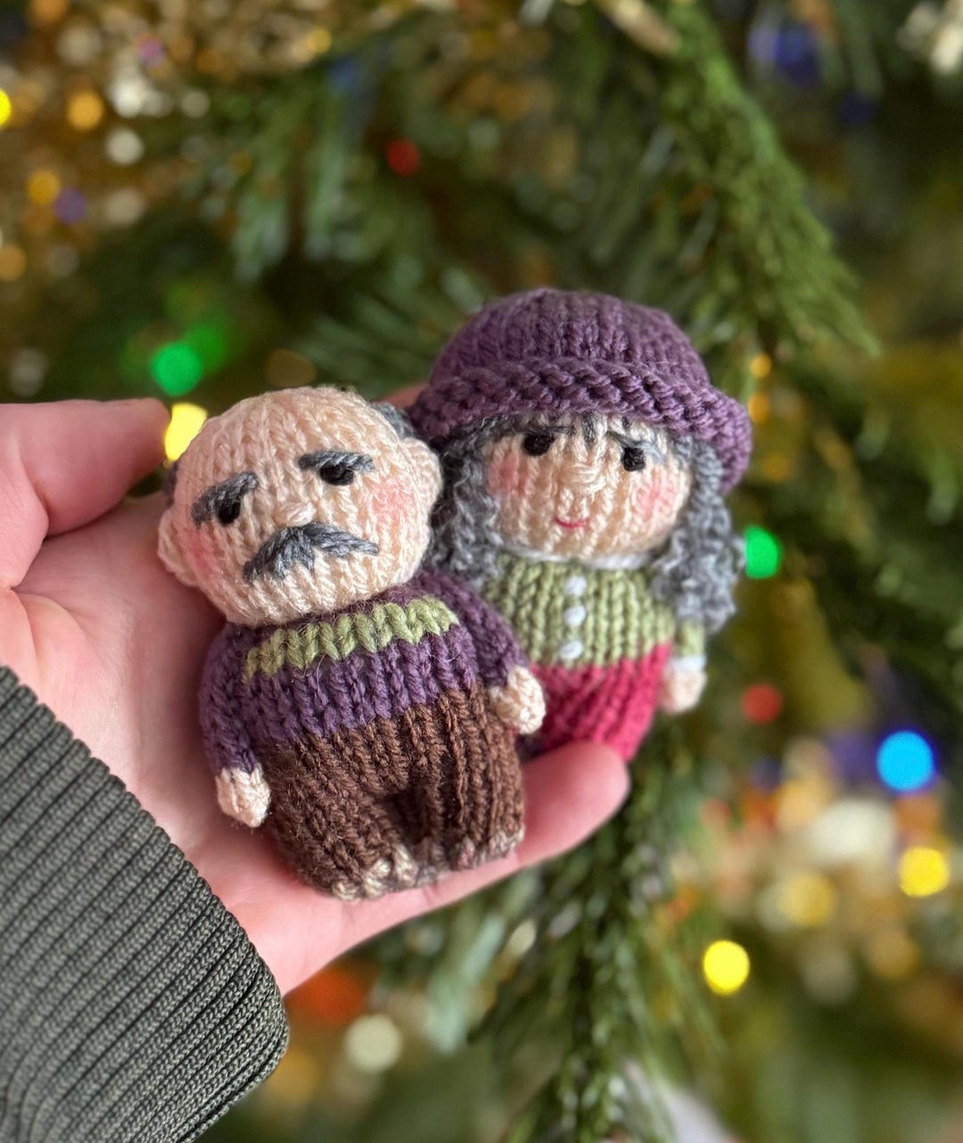 Mini Hand Knitted Grandma and Grandpa Dolls. - Etsy