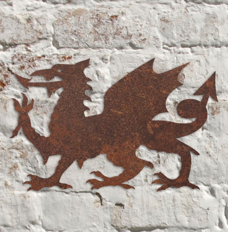 Rustic Metal Welsh Dragon Wall Art – Handmade Steel Sculpture - Etsy