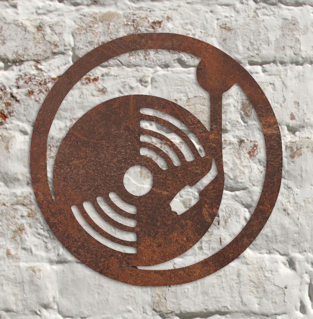 Rustic Metal Music Turn Table Record Deck Wall Art Sculpture - Bespoke ...