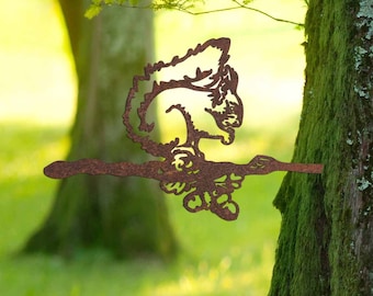 Metal Squirrel - Metal Bird - Steel Art - Tree Art - Decoration - Etsy