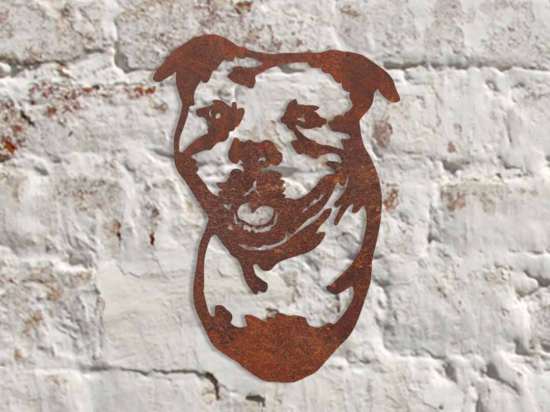 Rustic Metal Staffordshire Bull Terrier Wall Art: Handmade Dog ...