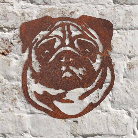 Rustic Metal Pug Wall Art Sculpture Bespoke Handmade Gift | Etsy
