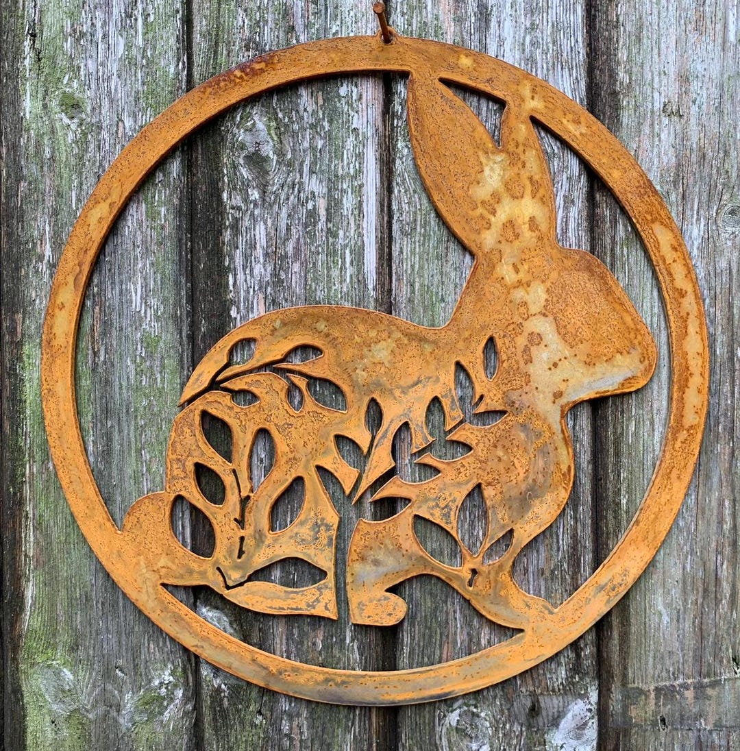 Rustic Metal Rabbit Wall Art Sculpture - Bespoke Handmade Gift - Etsy